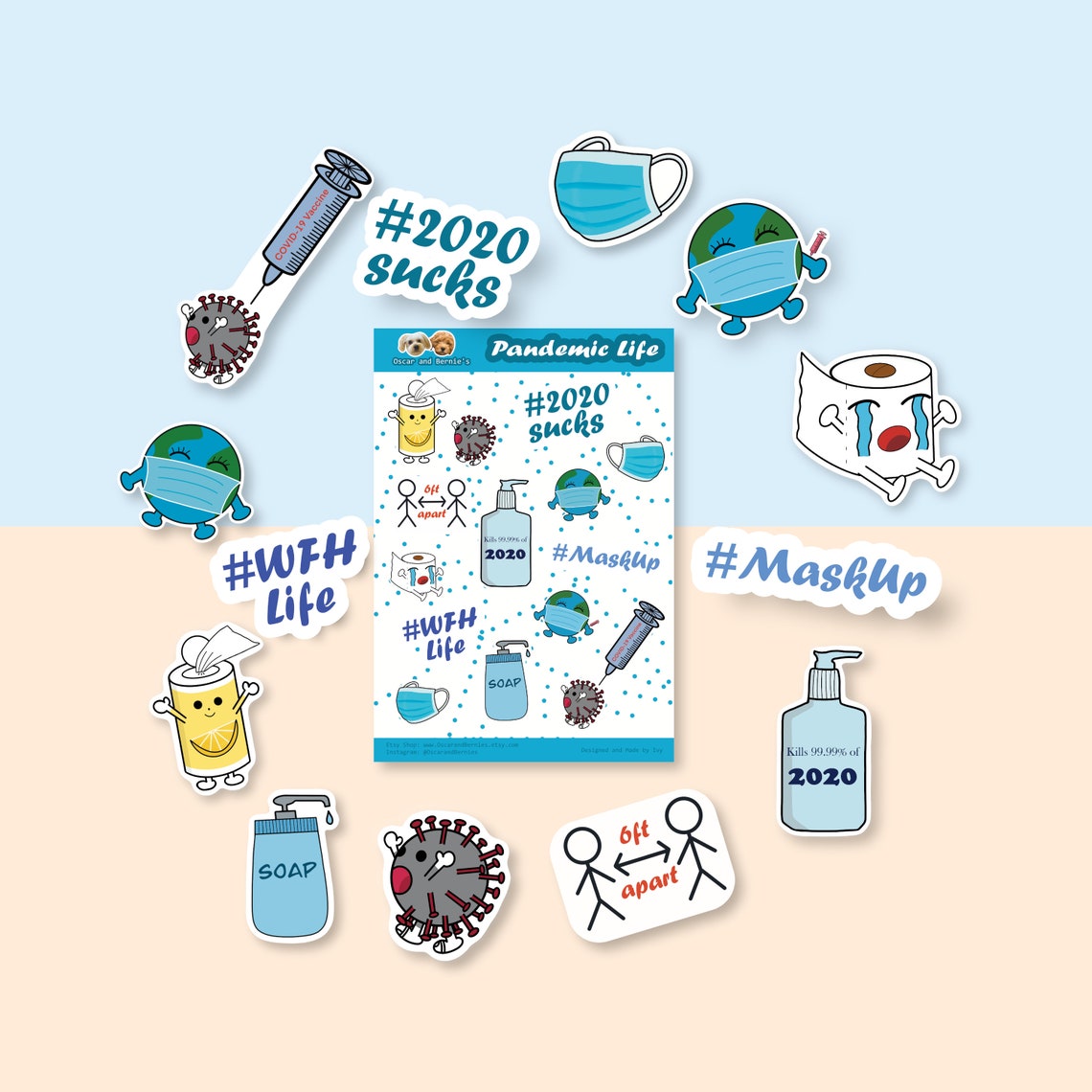 Pandemic Time Capsule Sticker Sheet Life During Covid - Etsy