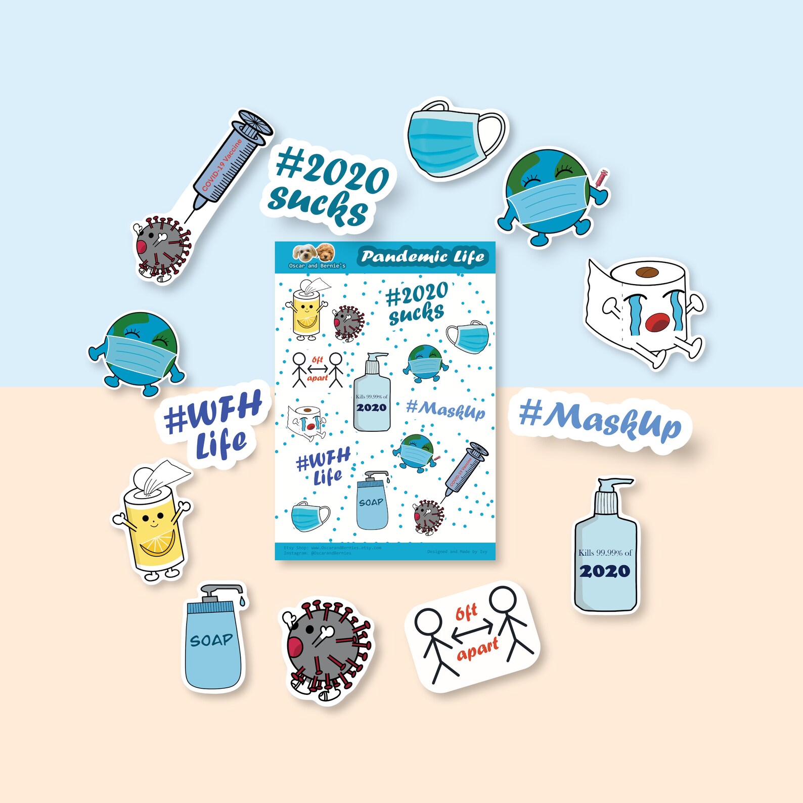 Pandemic Time Capsule Sticker Sheet | Life During Covid | Journal ...
