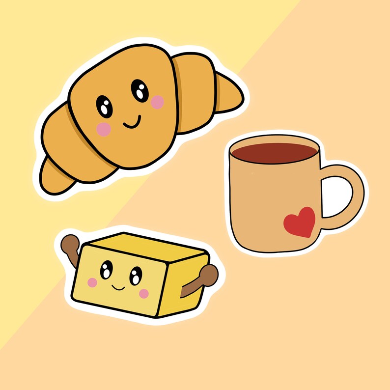 Cute Breakfast Food Sticker Sheet Journal Stickers - Etsy