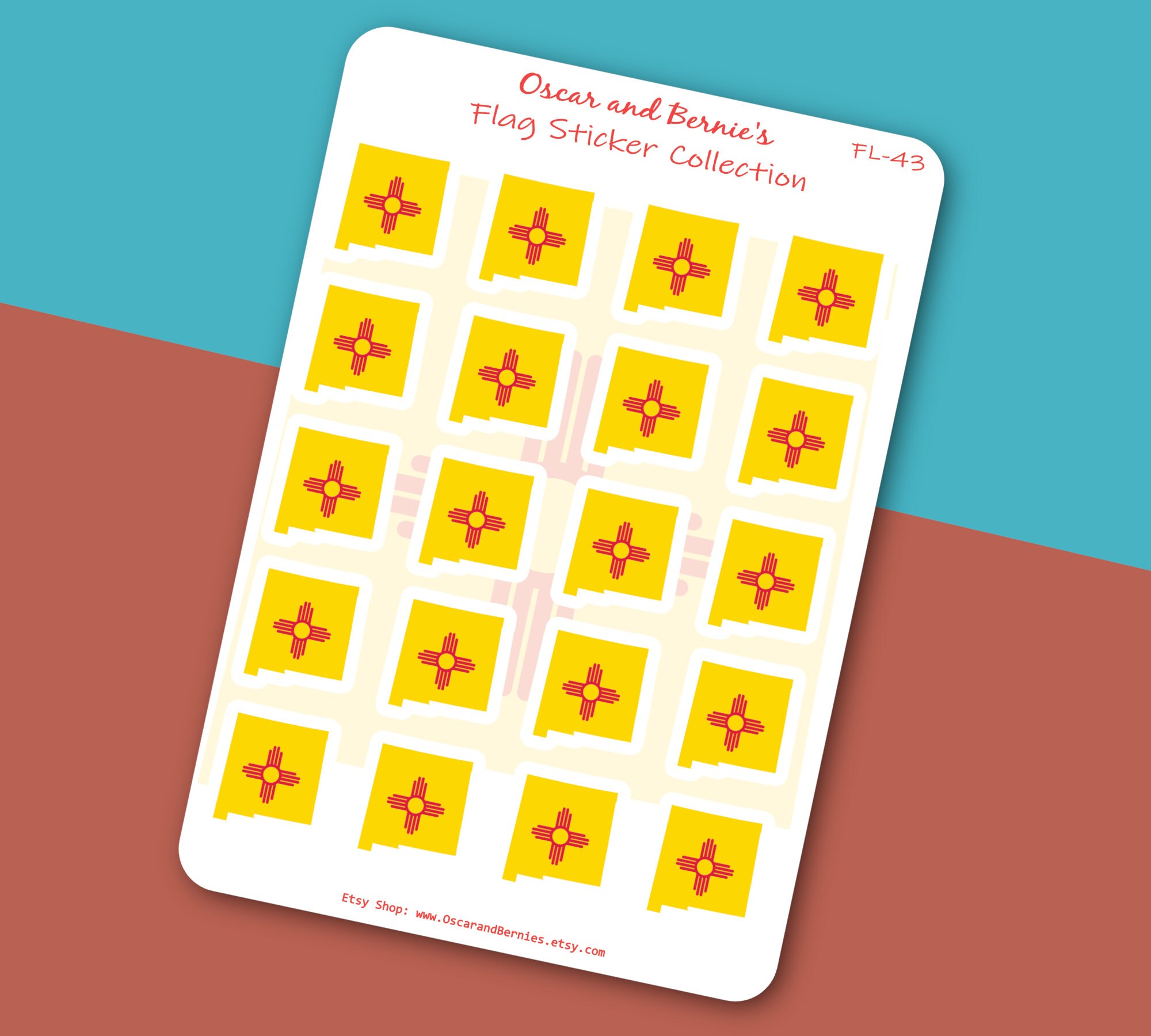 New Mexico Map-shaped Flag Sticker Sheet New Mexico Flag - Etsy