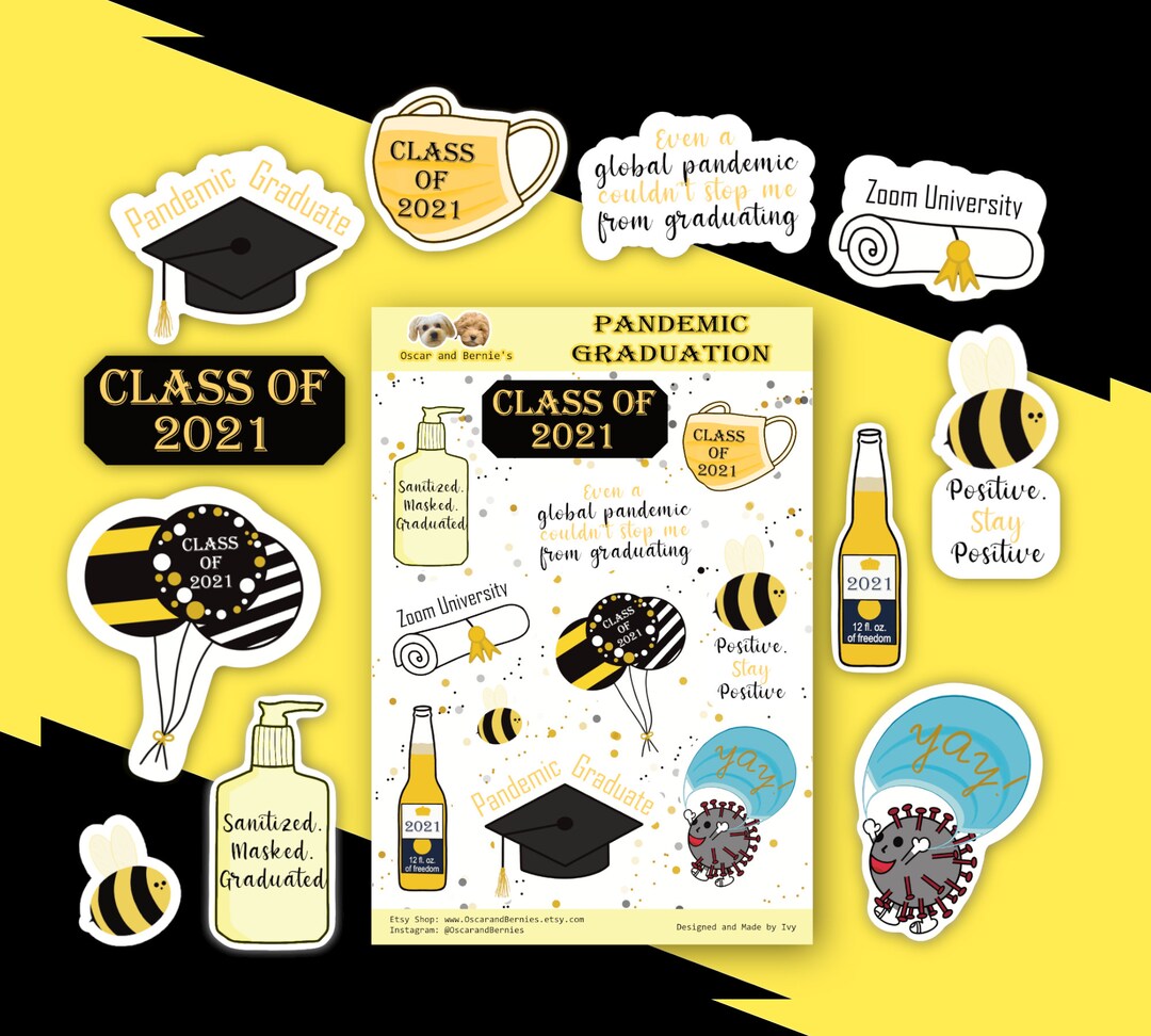 Pandemic Graduation Sticker Sheet: Class of 2021 Scrapbook Stickers - Etsy