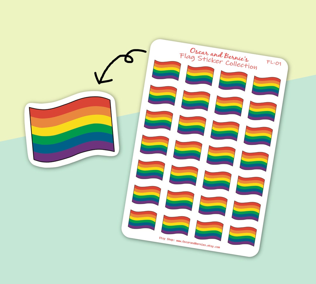 Classic Pride Flag Sticker Sheet | LGBTQ+ Stickers | Envelope Stickers ...