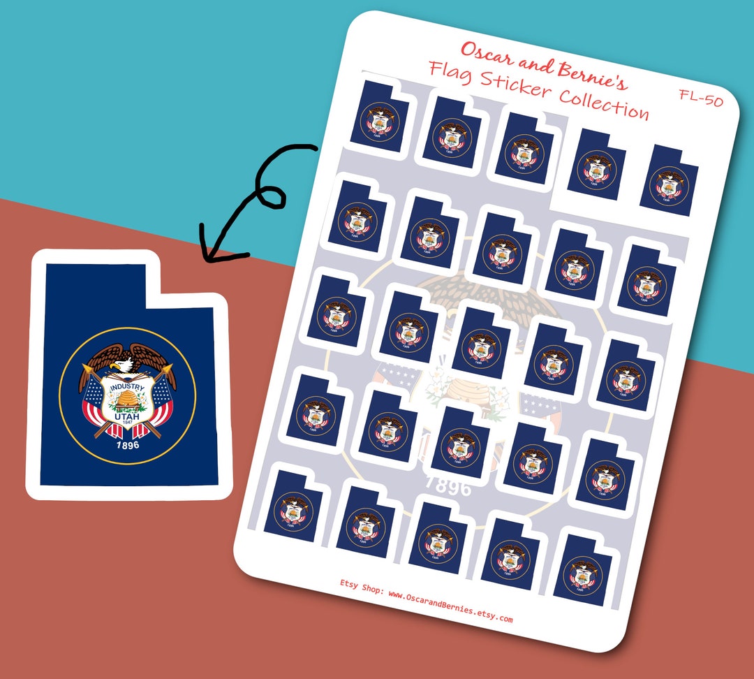 Utah Flag Map Stickers: Glossy State Pride Decals (25 Pack) - Etsy