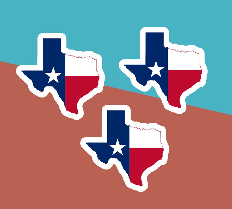 Texas Map-shaped Flag Sticker Sheet Texas Flag Stickers Envelope ...