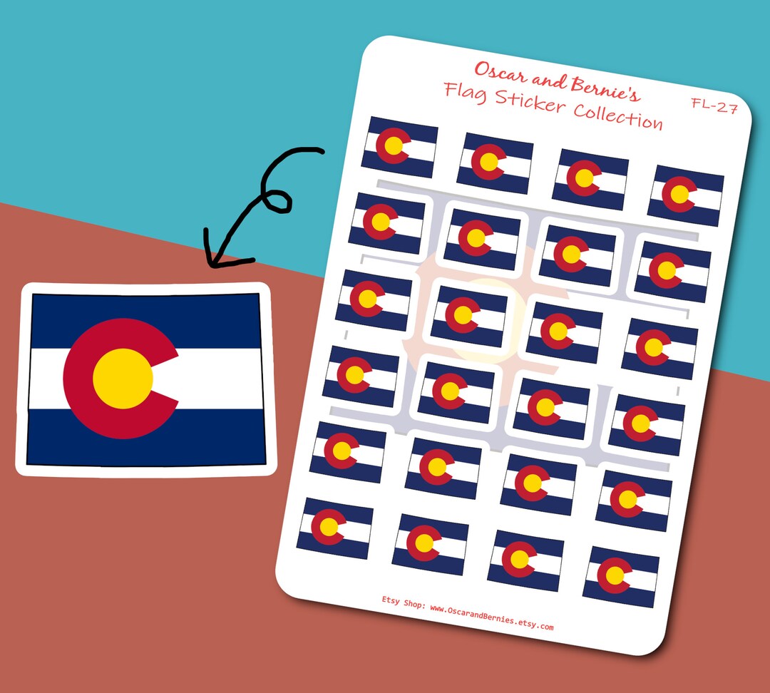 Colorado Map-shaped Flag Sticker Sheet | Colorado Flag | Envelope ...