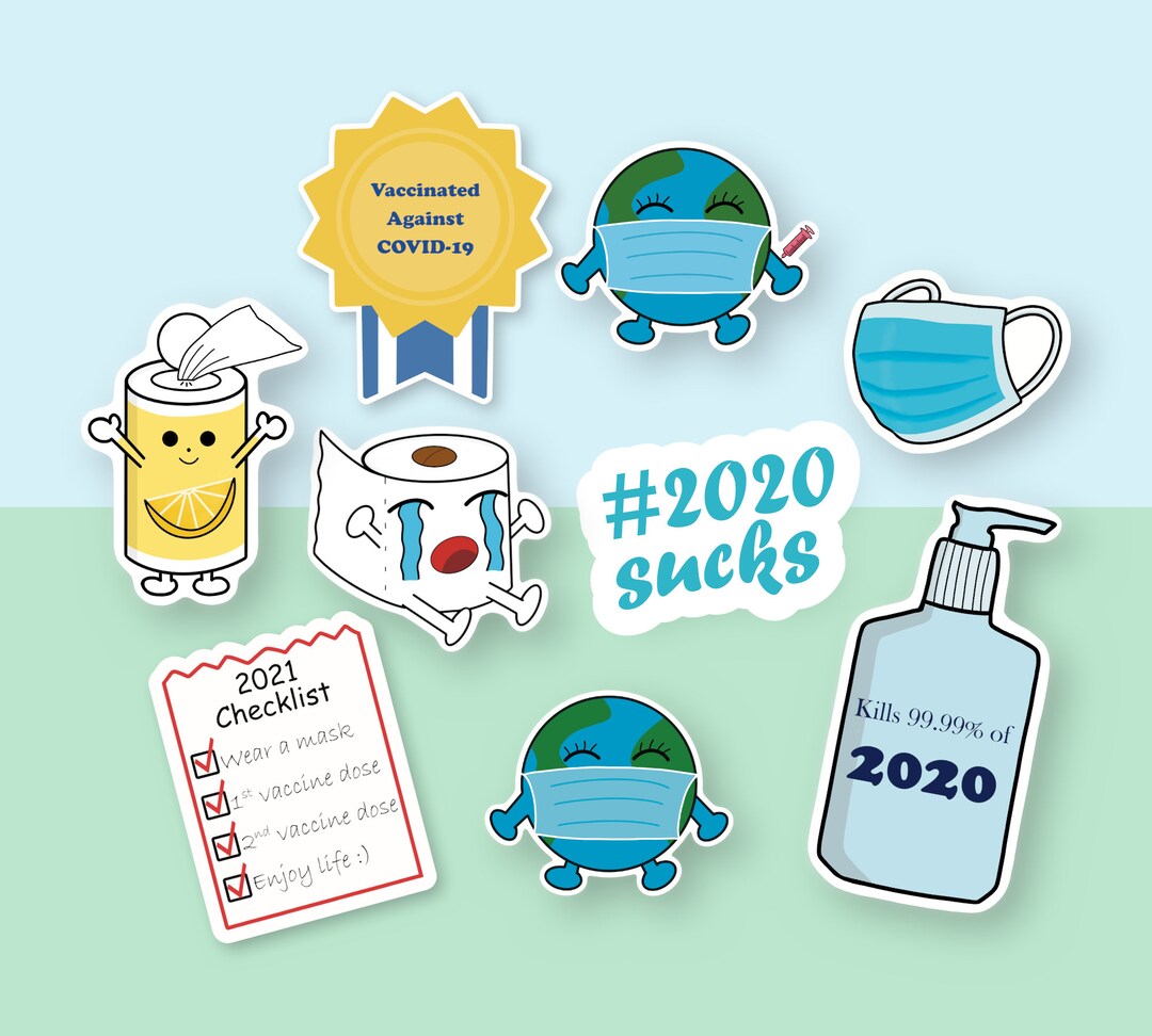 Pandemic Time Capsule Sticker Pack | COVID Life | 9 Individual Die-cut ...