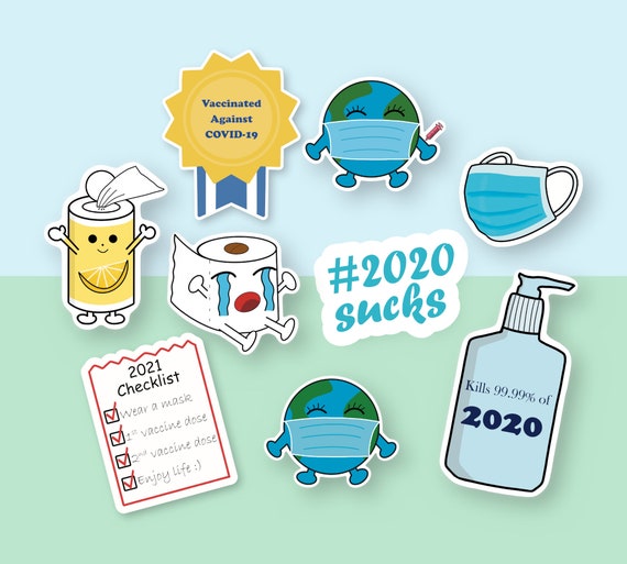 Pandemic Time Capsule Sticker Pack COVID Life 9 Individual | Etsy