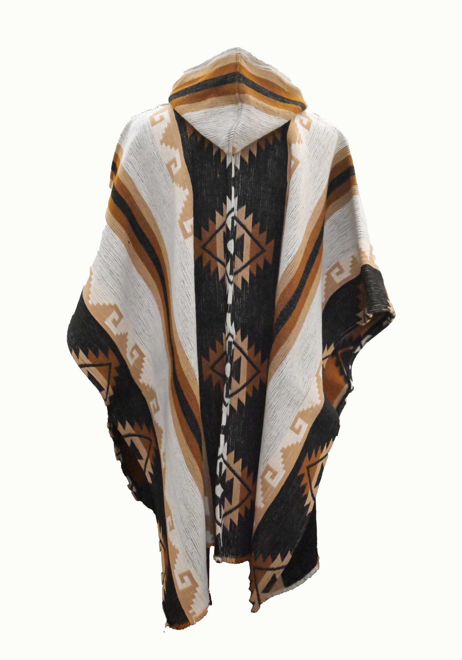 Geometric Poncho Brown, Native Poncho, Southwestern Poncho, Poncho ...