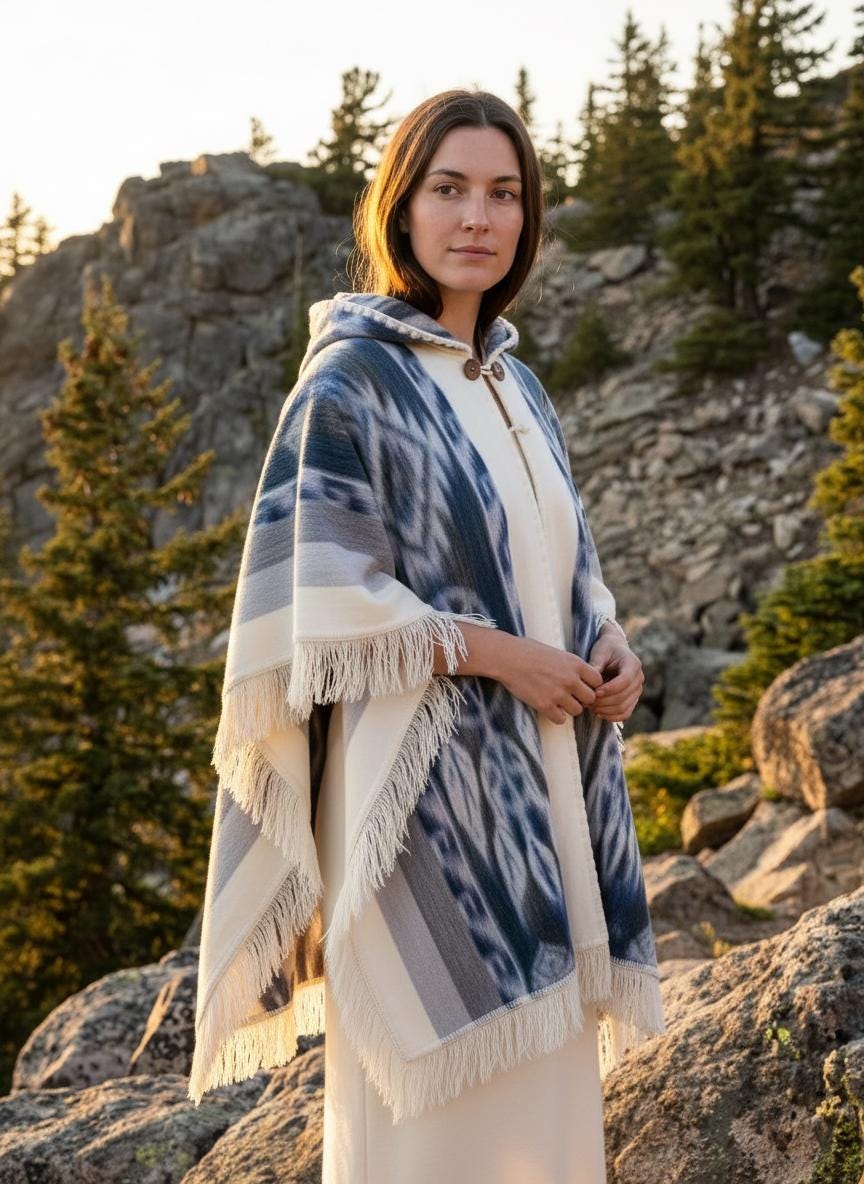 Baby Alpaca Poncho Light Blue - Etsy