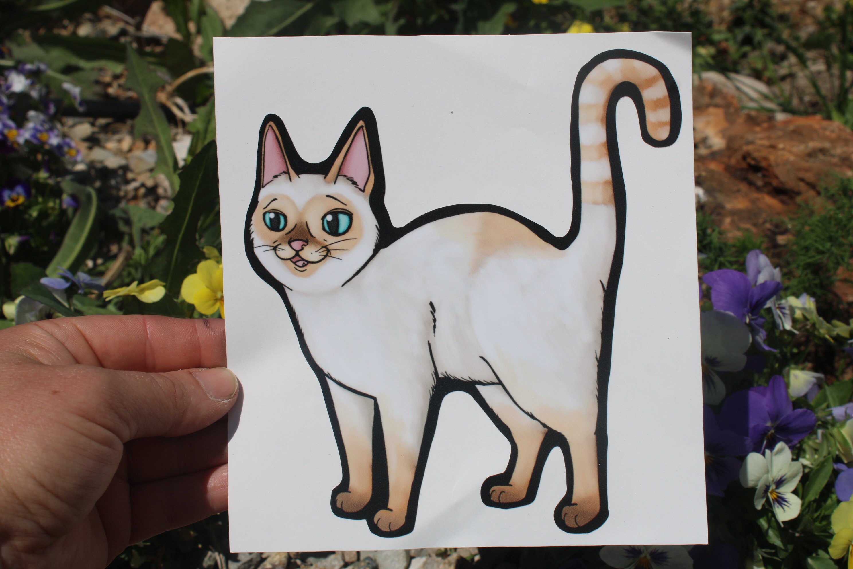 Flame Point Siamese Cat Vinyl Sticker for Cars, Trucks, Laptops: Gift ...