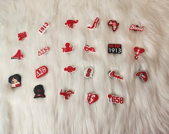 DST Red & White Shoe Charms - Etsy