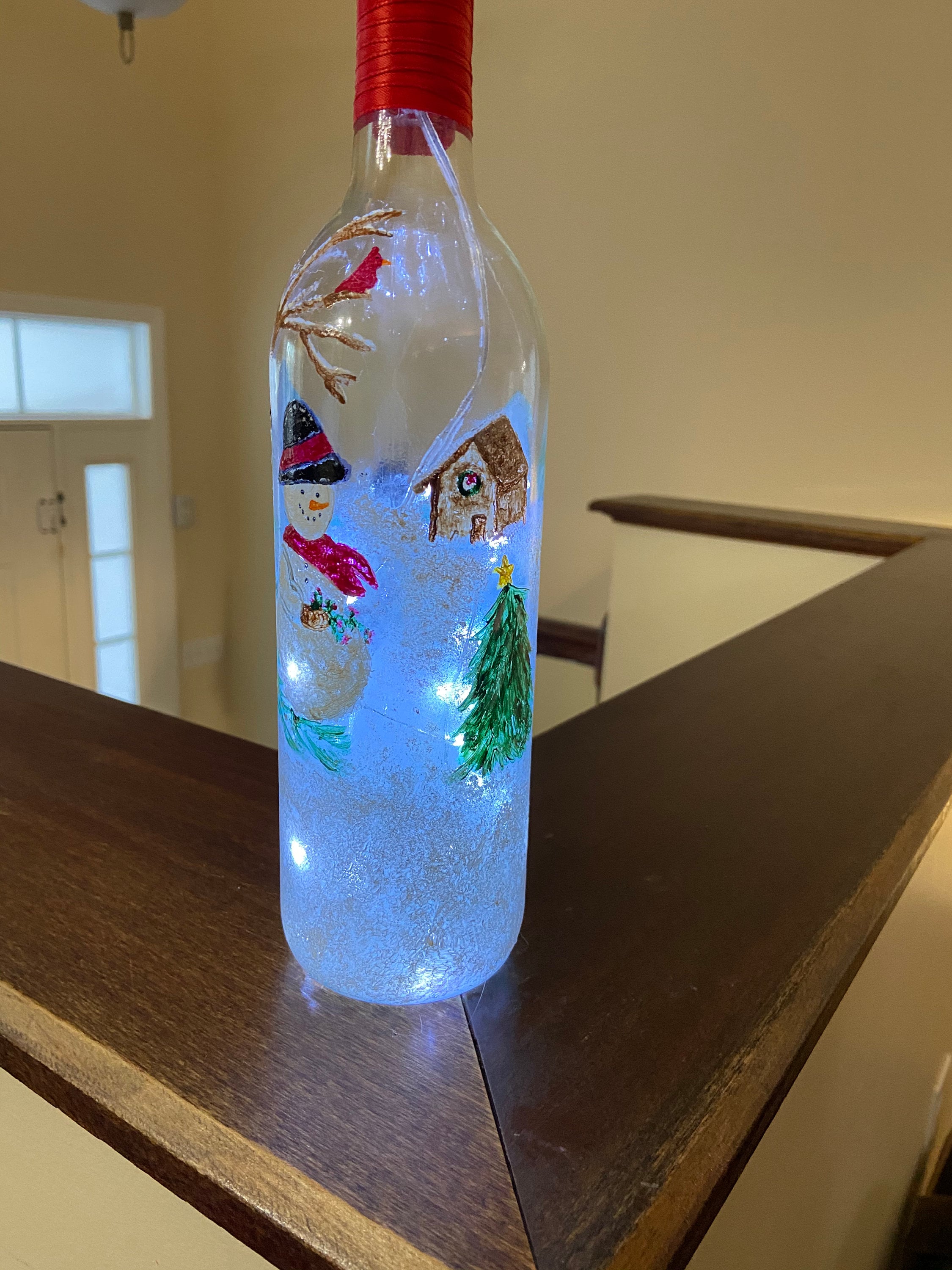 Holiday/ Personalized Hand Painted Wine Bottles - Etsy