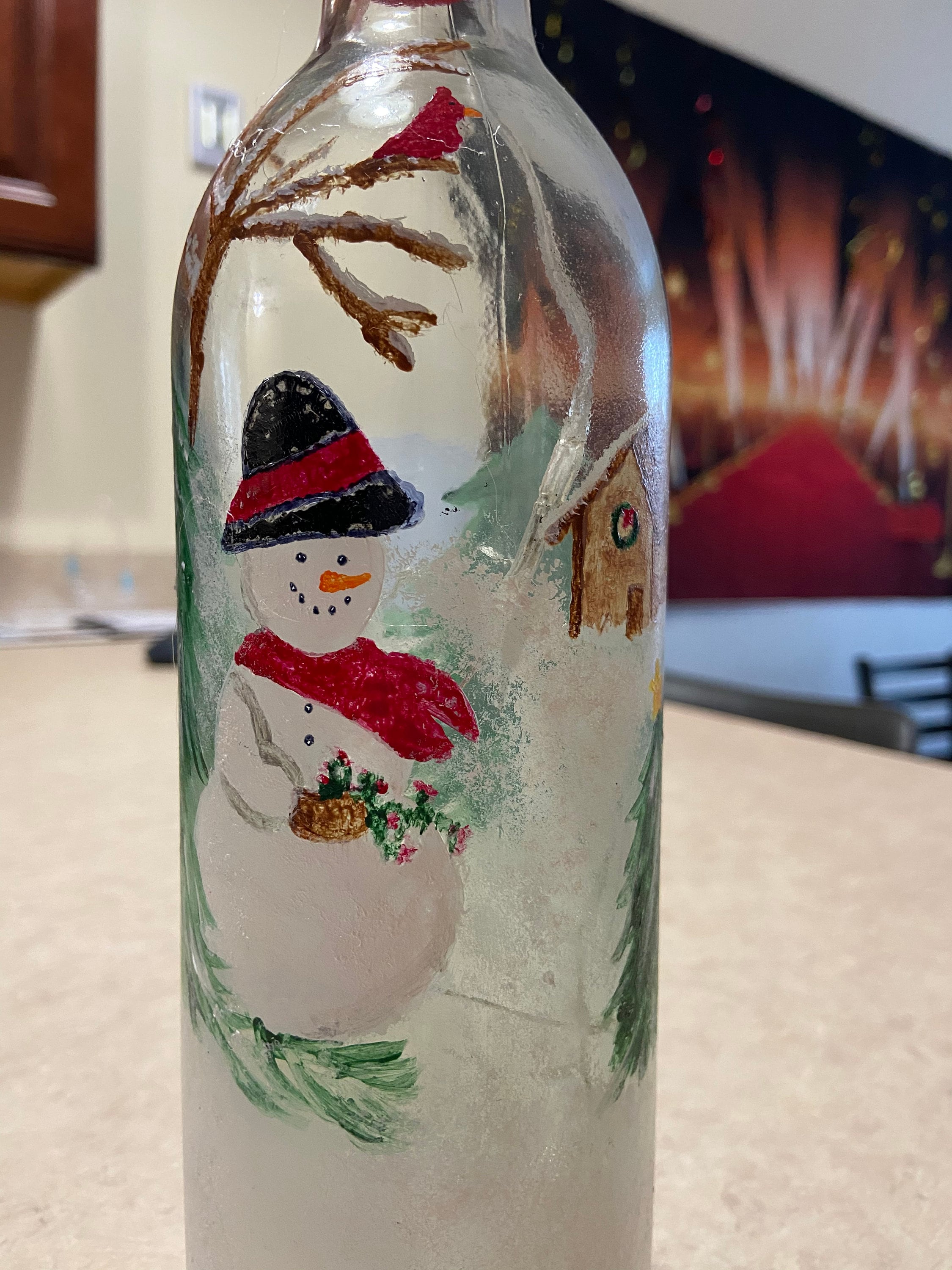 Holiday/ Personalized Hand Painted Wine Bottles - Etsy