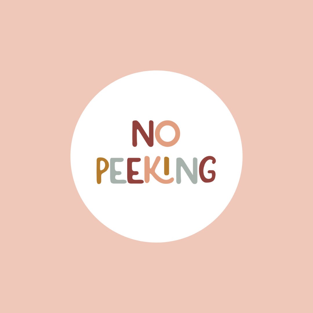 No Peeking Sticker Sheet - Etsy