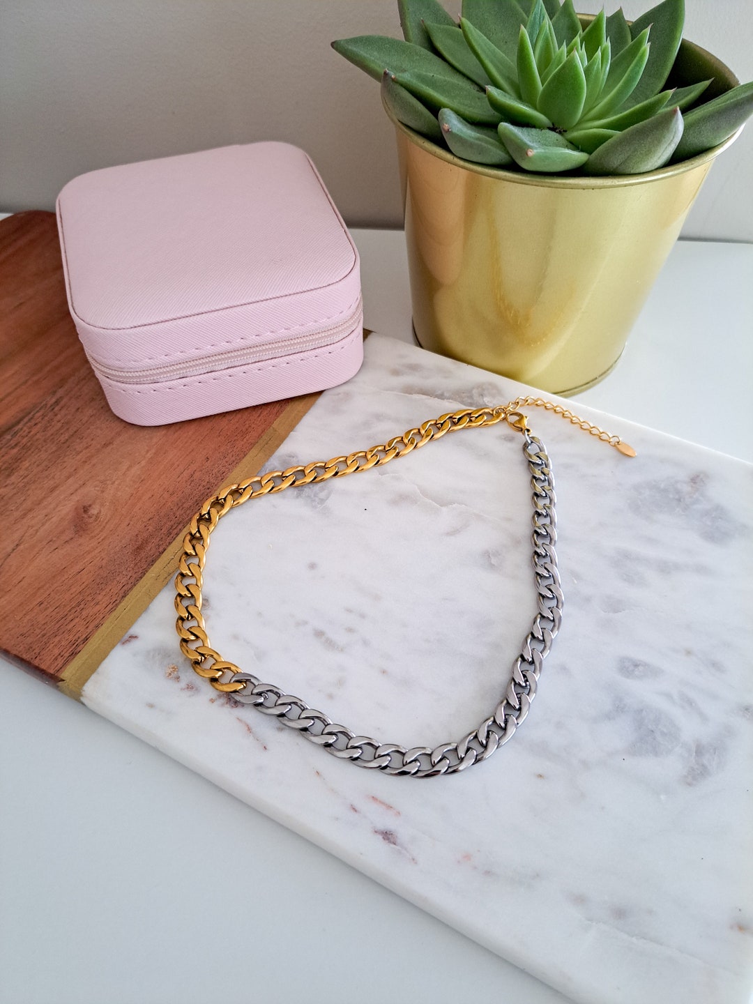 Double Standards 18k Gold Plated Women Gold Silver Double Color ...