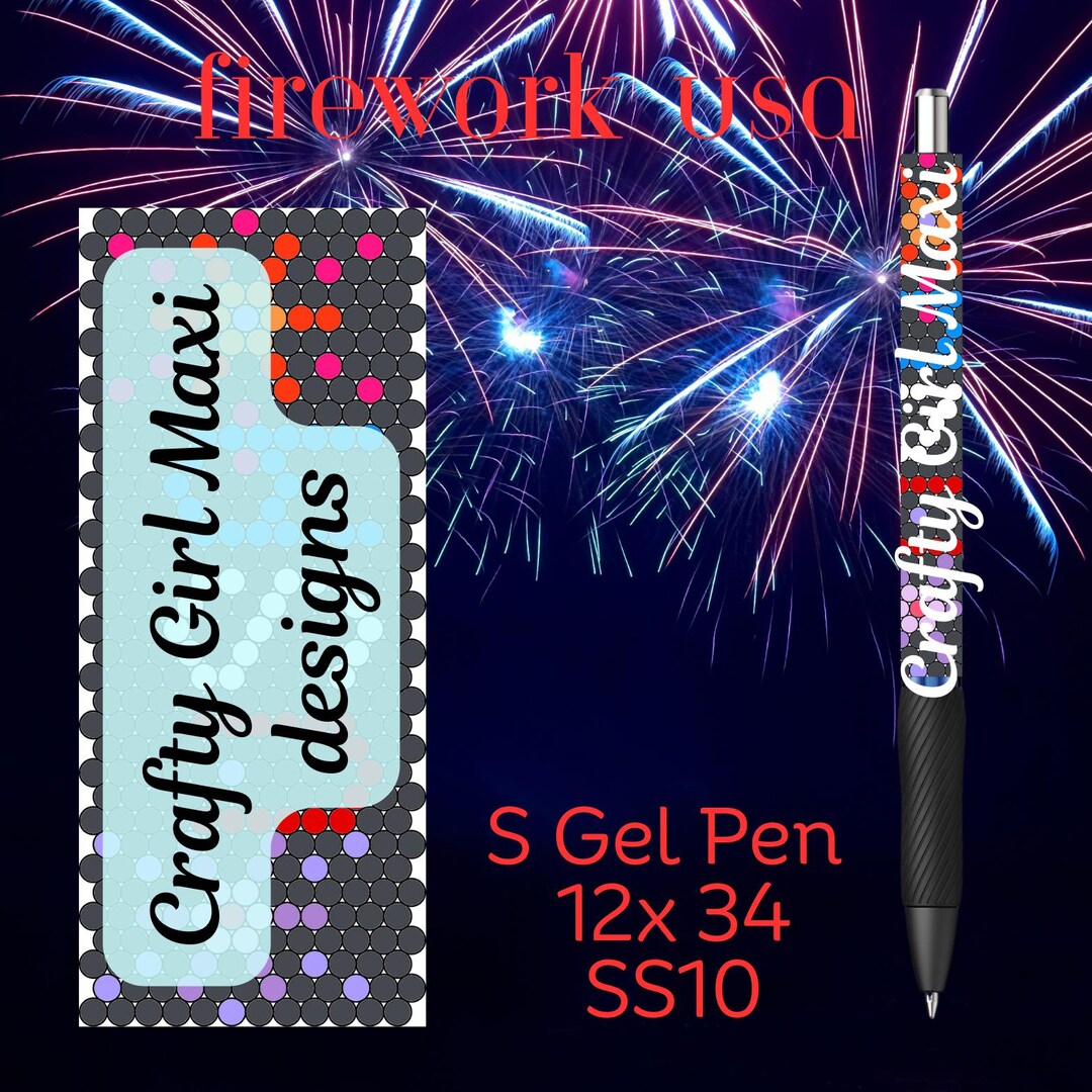 Fireworks USA is a 4th July Bling Pen SS10 12x34 SGEL Pen Pen Template ...