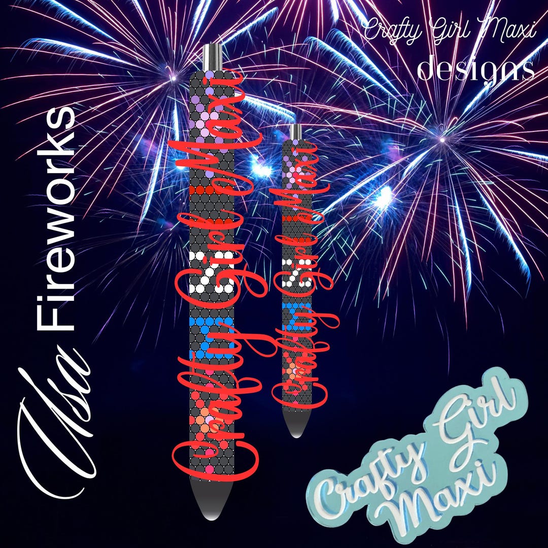 USA Fireworks Rhinestone Pen Template – SS10 Honeycomb Design ...