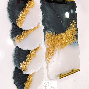 Large Decorative Resin Tray, Luxury Gold Geode Resin Tray, Serving Tray ...