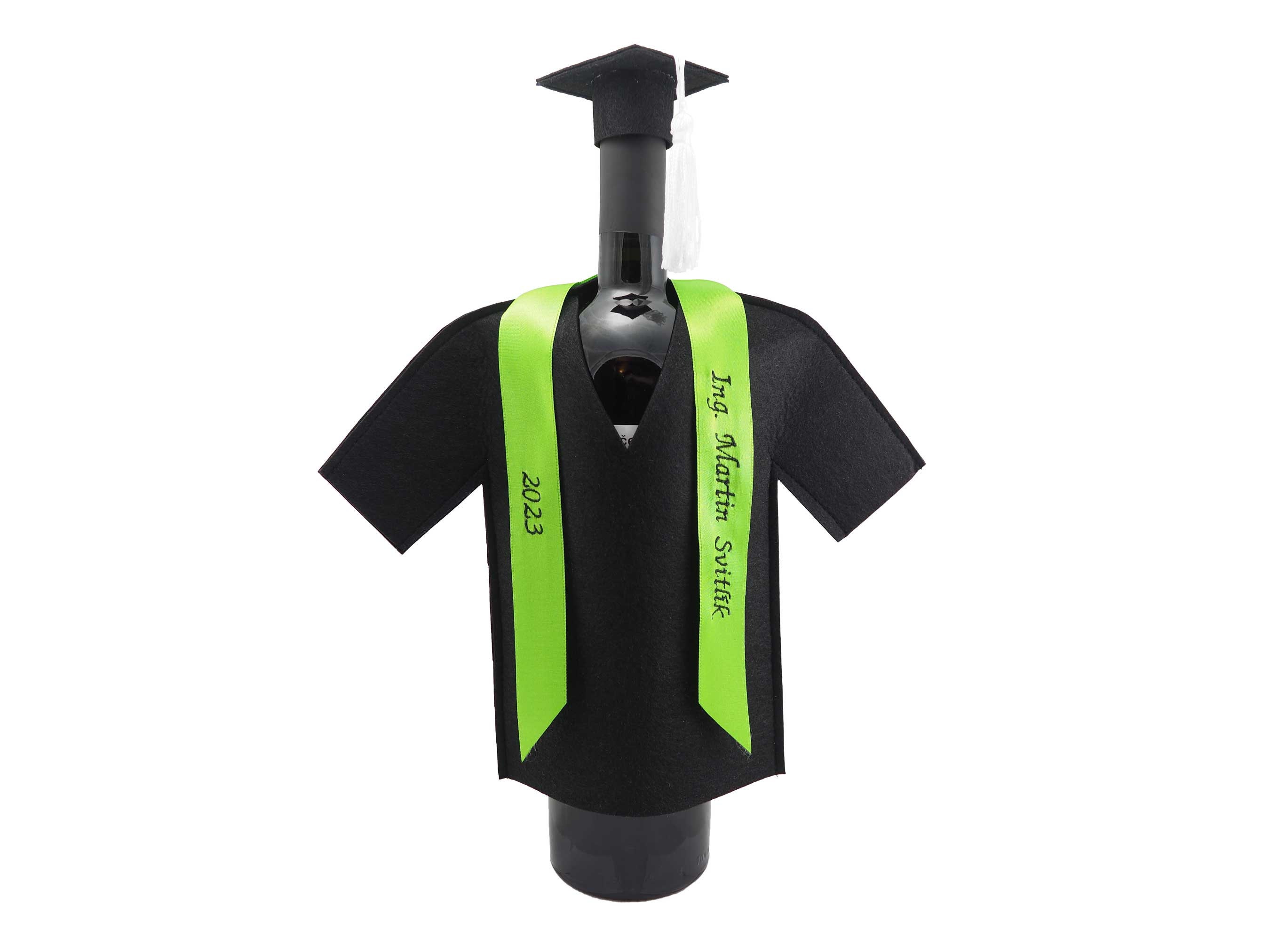 Graduation Gown Embroidery, Wine Bottle Cover, Graduation Wine Decor ...