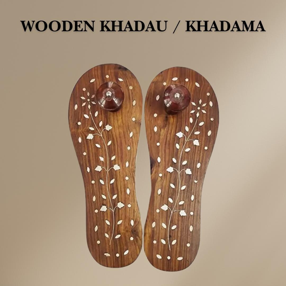 Handcrafted Wooden Khadama | Traditional Religious Wood Khadau | Unisex ...