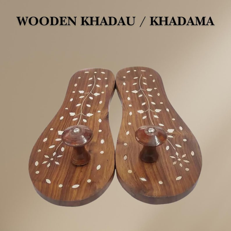 Handcrafted Wooden Khadama | Traditional Religious Wood Khadau | Unisex ...
