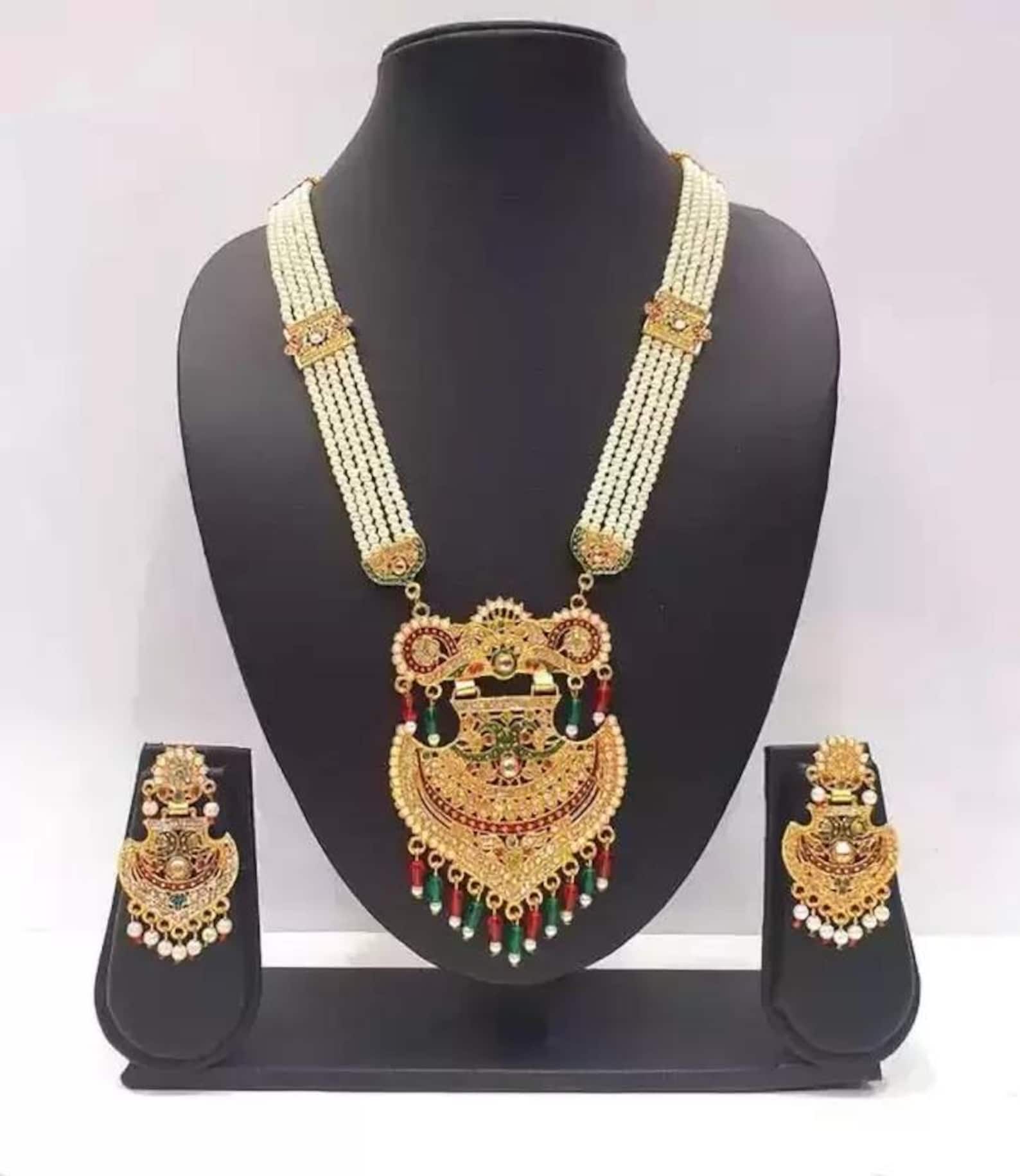 Indian Wedding Rani Haar, Traditional Necklace Set, Handmade ...
