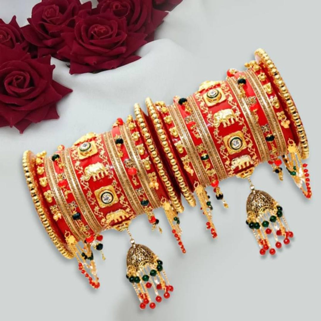 Punjabi Bridal Traditional Chuda Set – Wedding Chooda, Bridal Bangles ...