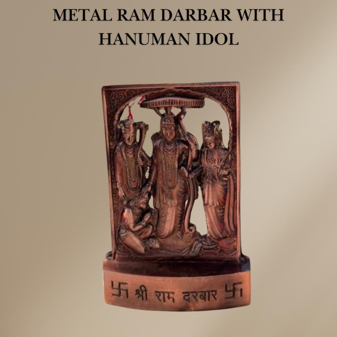 Ram Darbar Idol With Hanuman | Marble or Metal Murti for Pooja Room ...