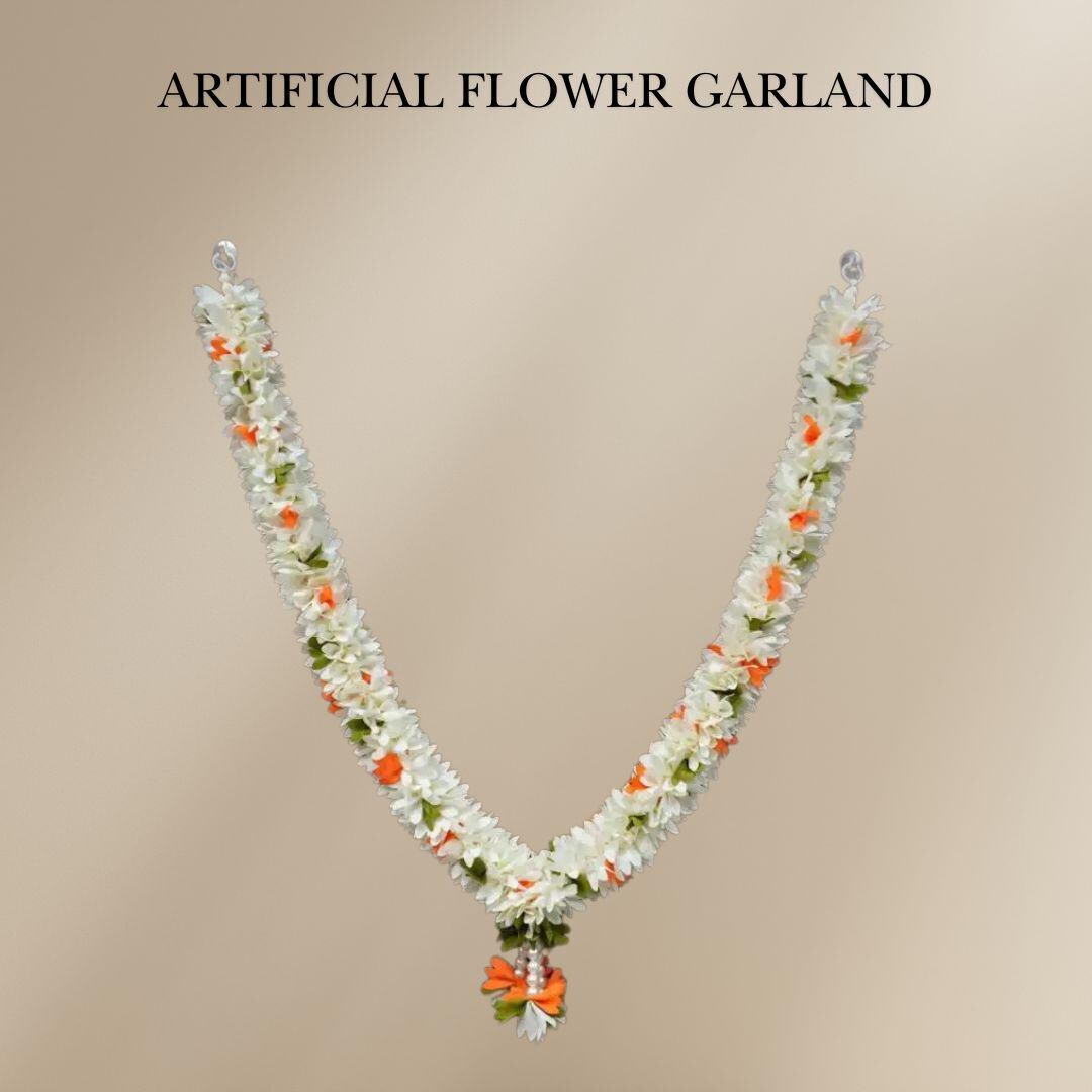 Artificial Indian White Mala/haar/garland, Wedding, Decoration ...