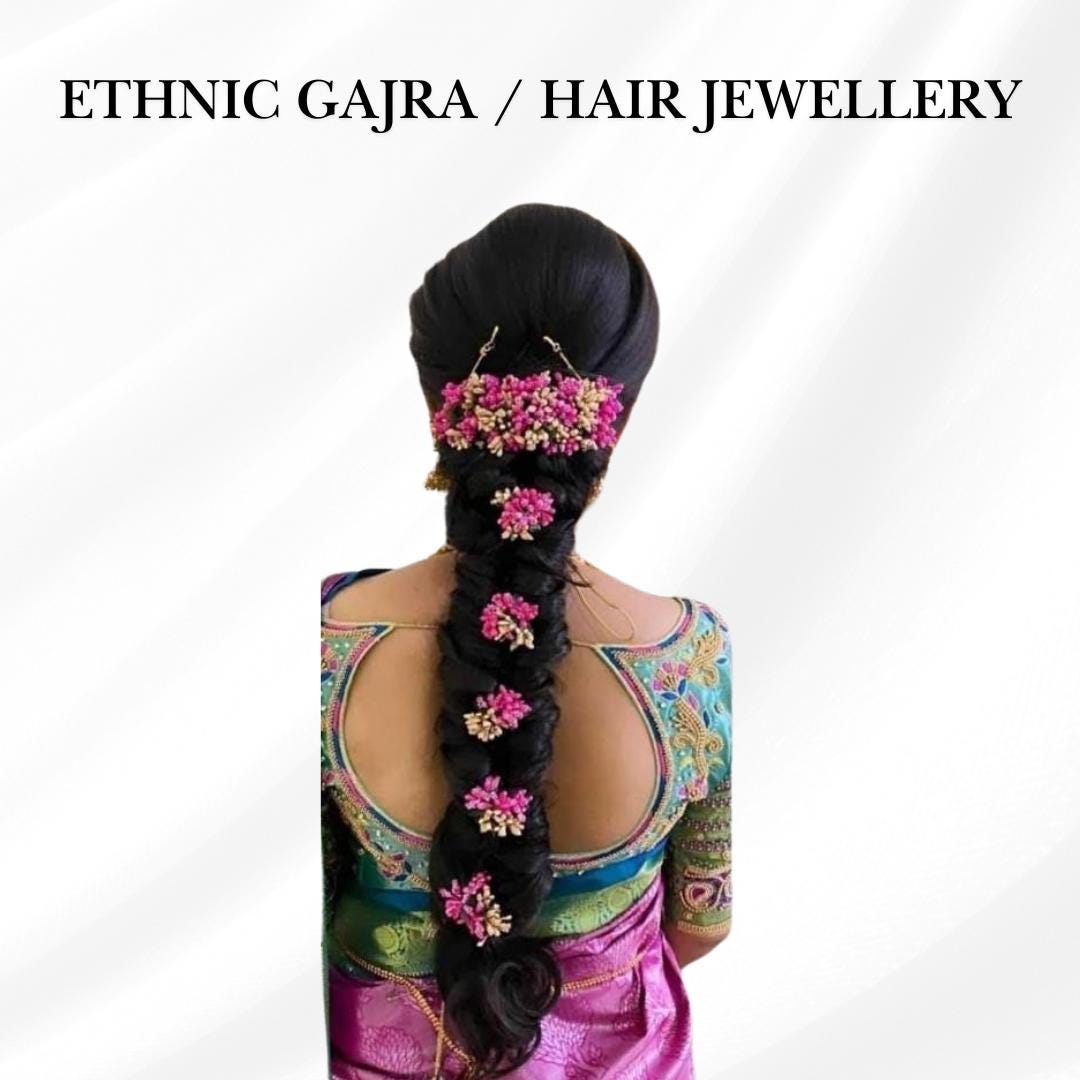 Handmade Floral Hair Gajra | Jasmine Gajra for Jooda Bun & Hair Styling ...