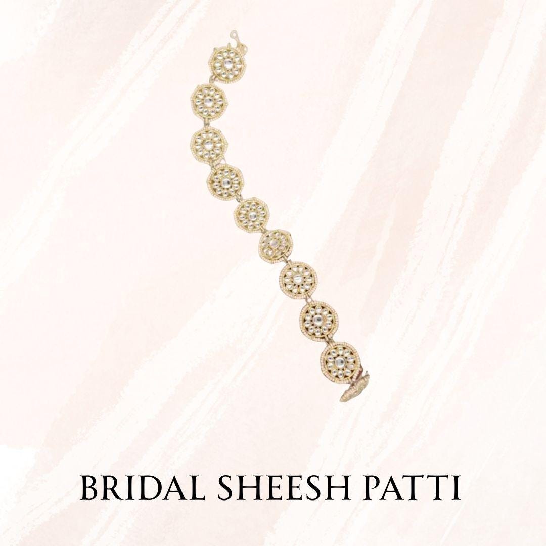 Bridal Sheesh Patti | Traditional Indian Headpiece | Kundan Mathapatti ...