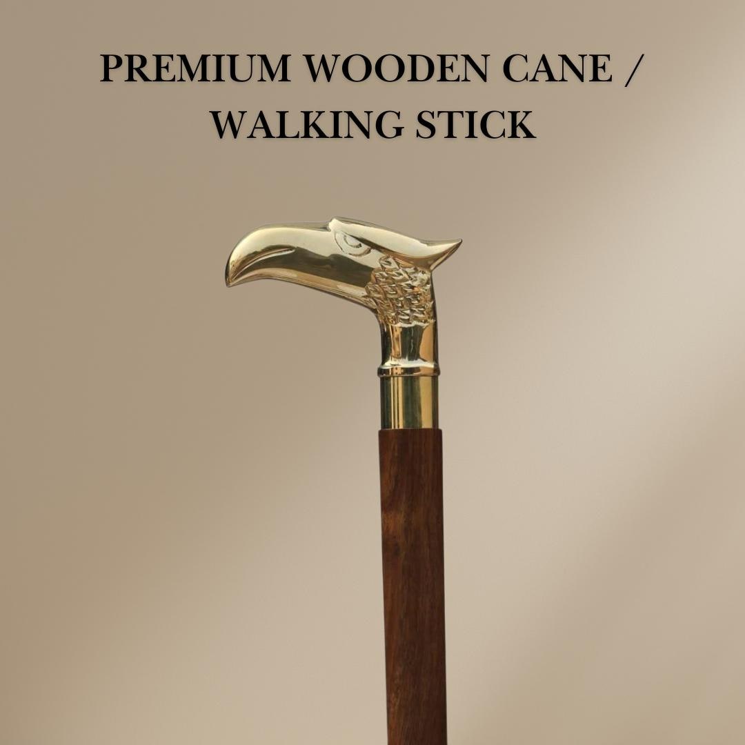 Stylish Wooden Walking Stick With Classic Derby Handle | Walking Cane ...