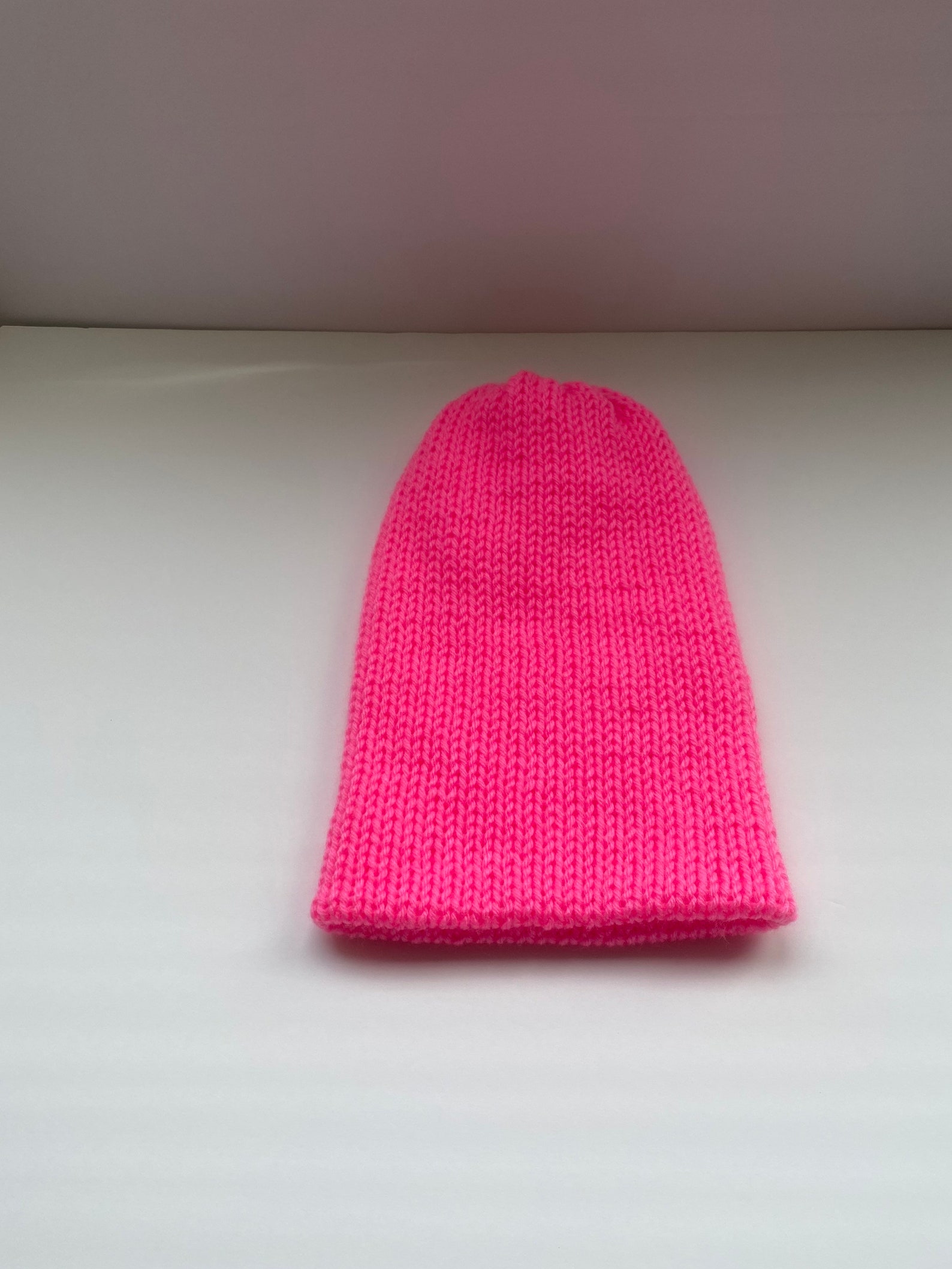 Hot Pink Knit Beanie, Skull Cap, Gift for Her , Slouchy Hat , Fashion ...