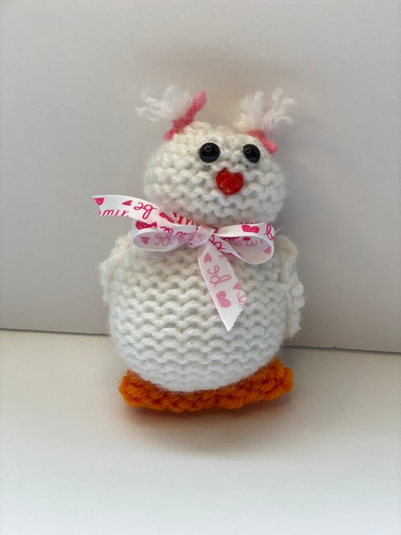 Pollito tejido a mano pollito relleno juguete pequeño para - Etsy España