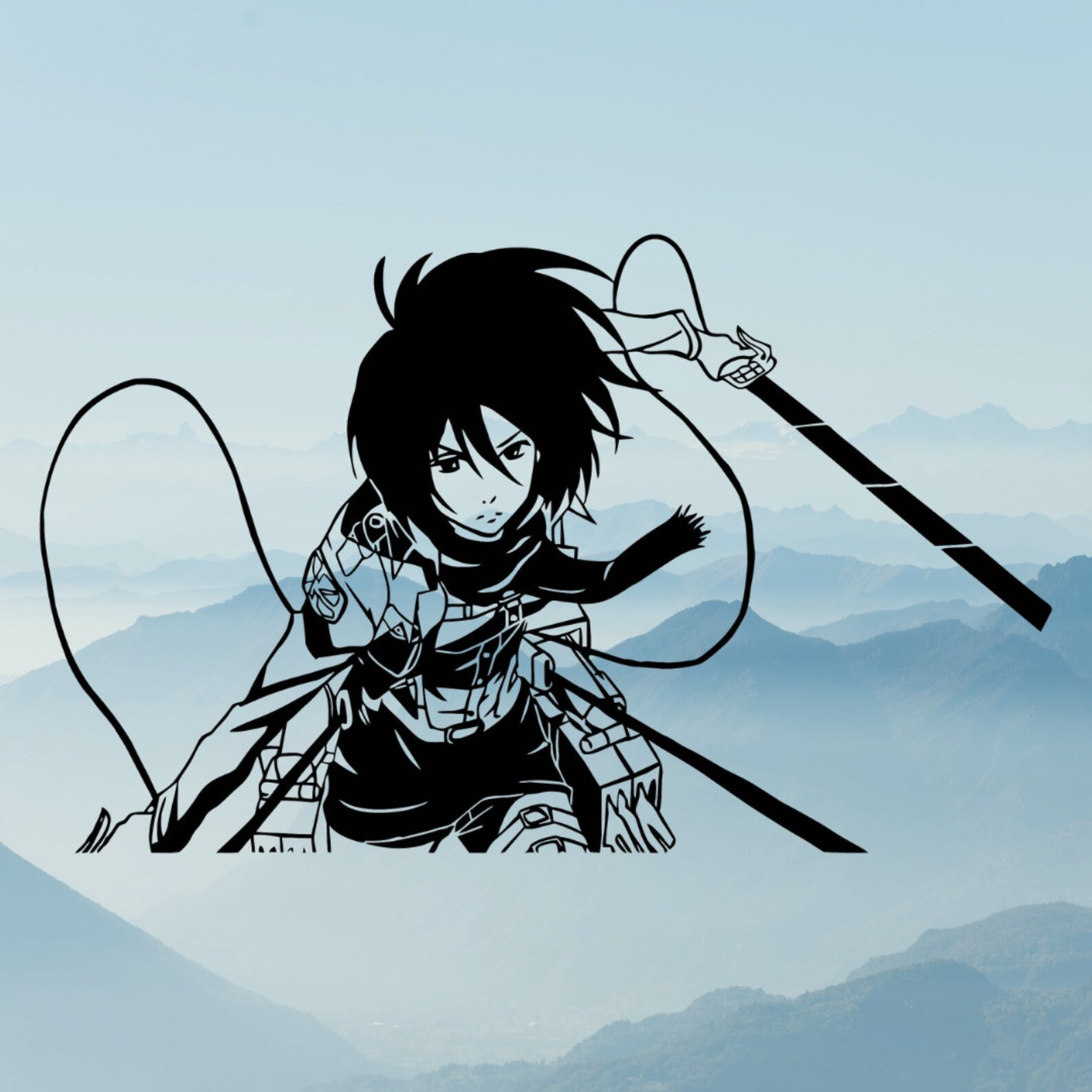 Mikasa Decal Sticker Attack on Titan Anime Decal Sticker | Etsy