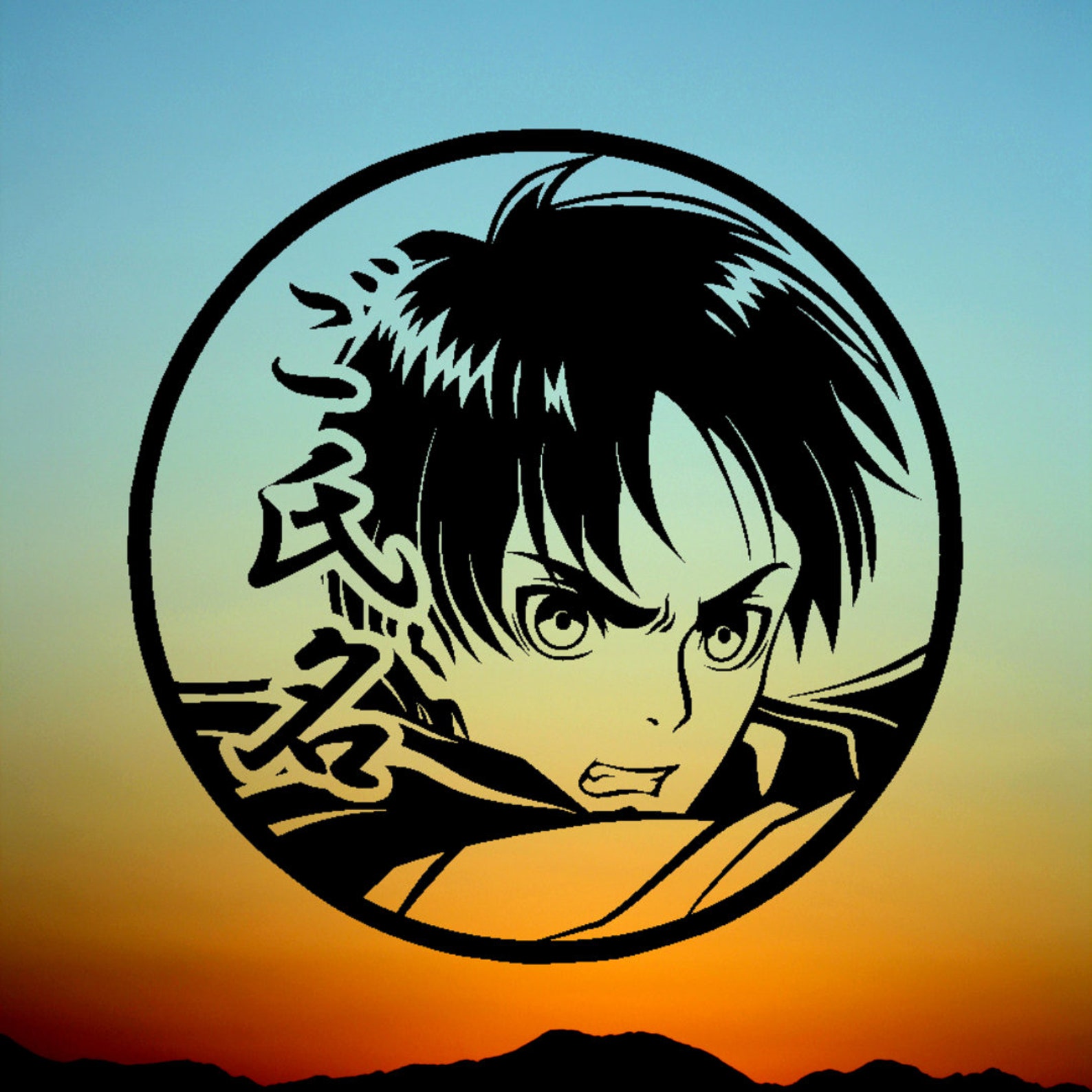Eren Decal Sticker Attack on Titan Anime Decal Sticker | Etsy
