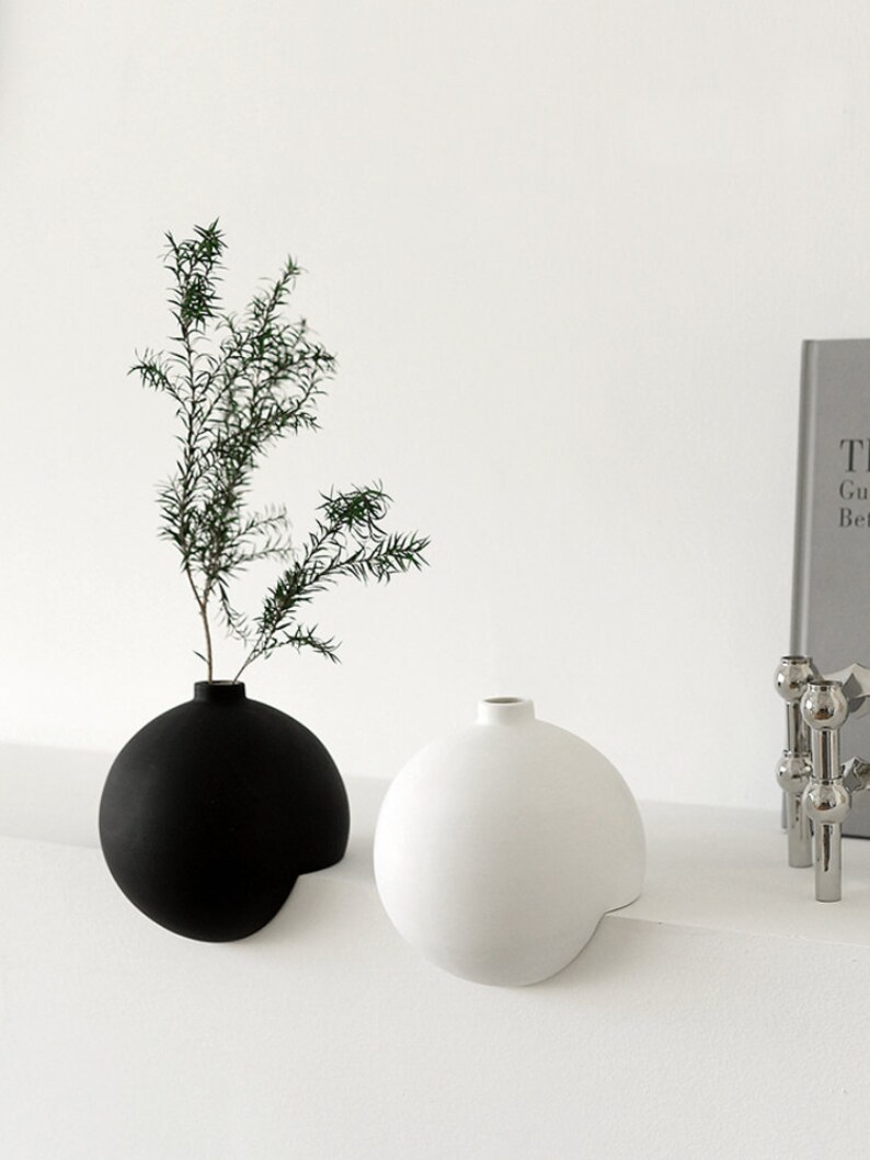 Flower Vase Cartesian Spherical Structure Art Black and White - Etsy