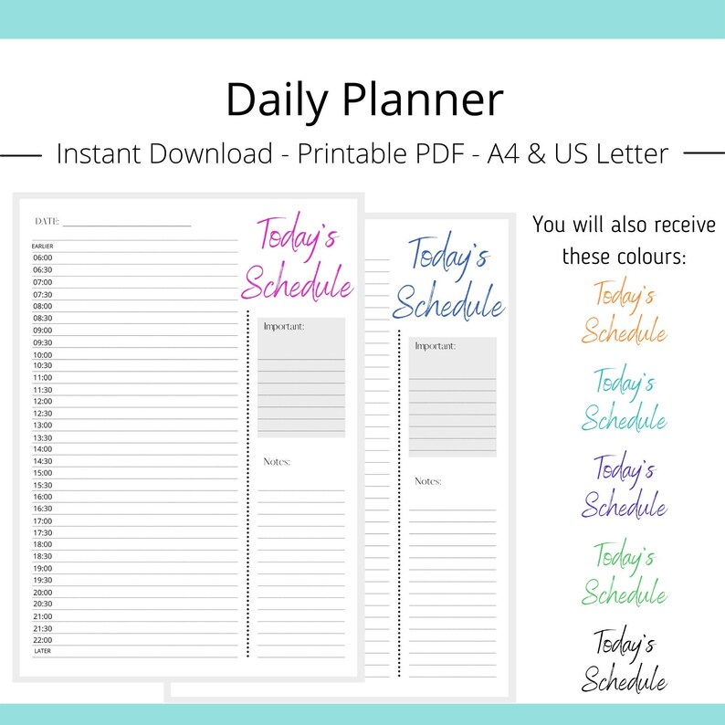 Daily Planner Printable Daily Schedule 30 Minute Slots to - Etsy