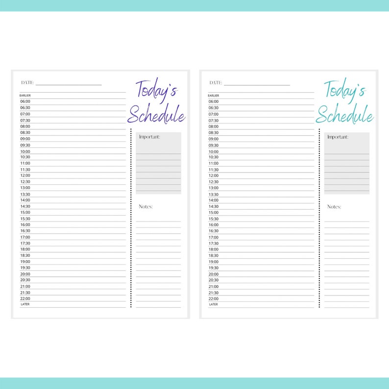 Daily Planner Printable Daily Schedule 30 Minute Slots to | Etsy