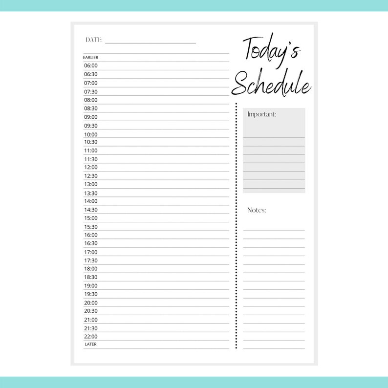 Daily Planner Printable Daily Schedule 30 Minute Slots to - Etsy