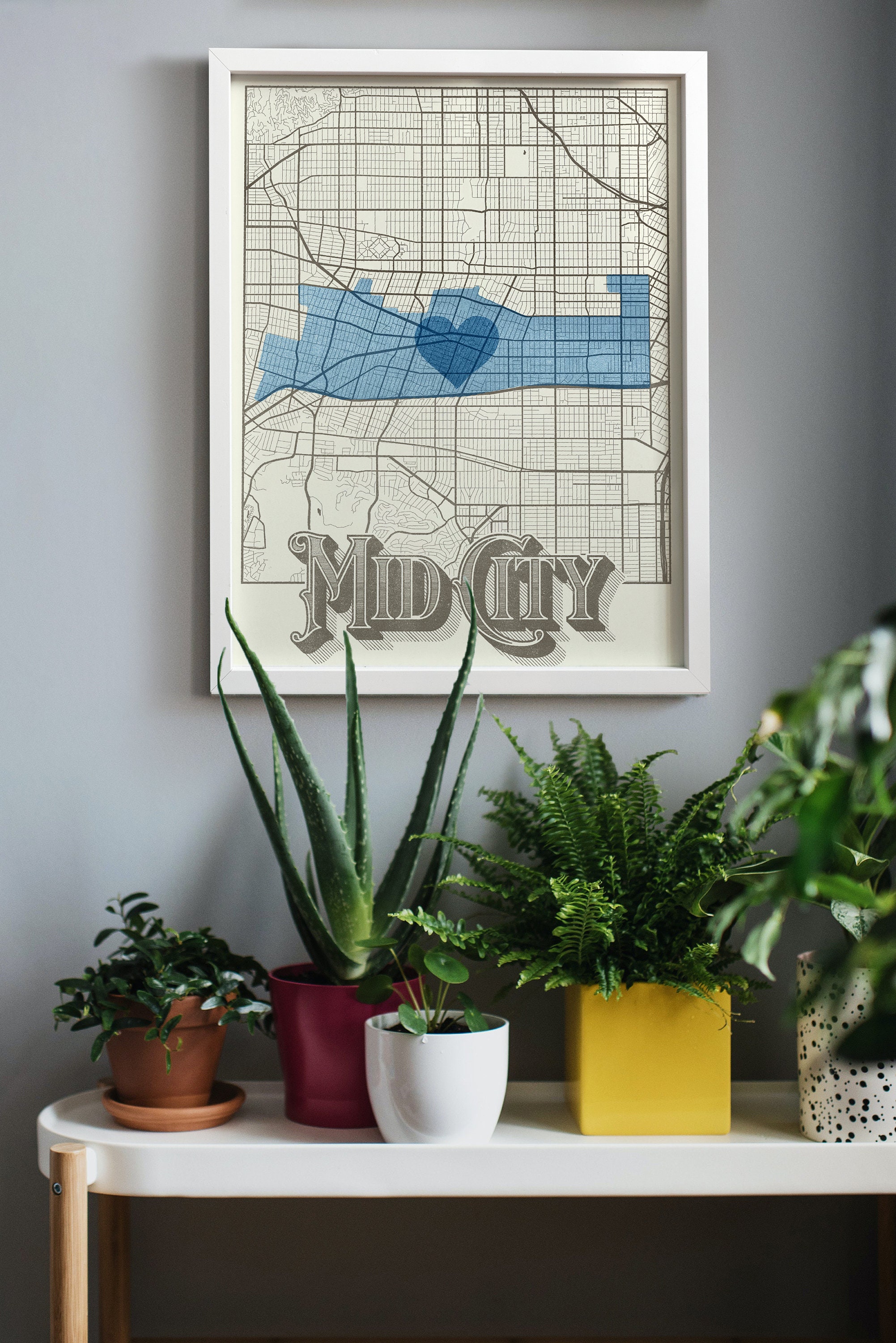 Mid City Los Angeles Neighborhood Map Poster Wall Art - Etsy