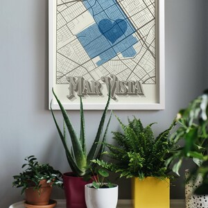 Mar Vista Los Angeles Neighborhood Map Poster Wall Art - Etsy