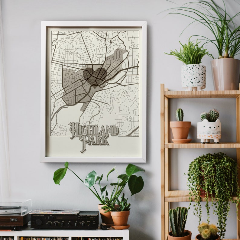 Highland Park Los Angeles Neighborhood Map Poster Wall Art - Etsy