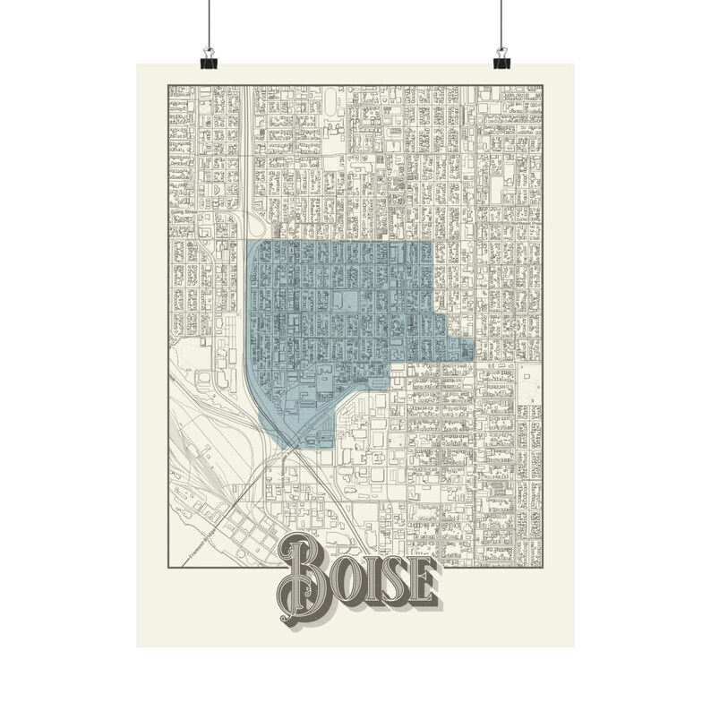 Portland, Oregon Boise Neighborhood Map Poster | 18x24 in | Vintage ...