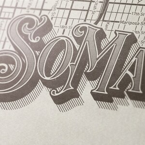 San Francisco, Soma Neighborhood Map Poster Wall Art, Orange - Etsy