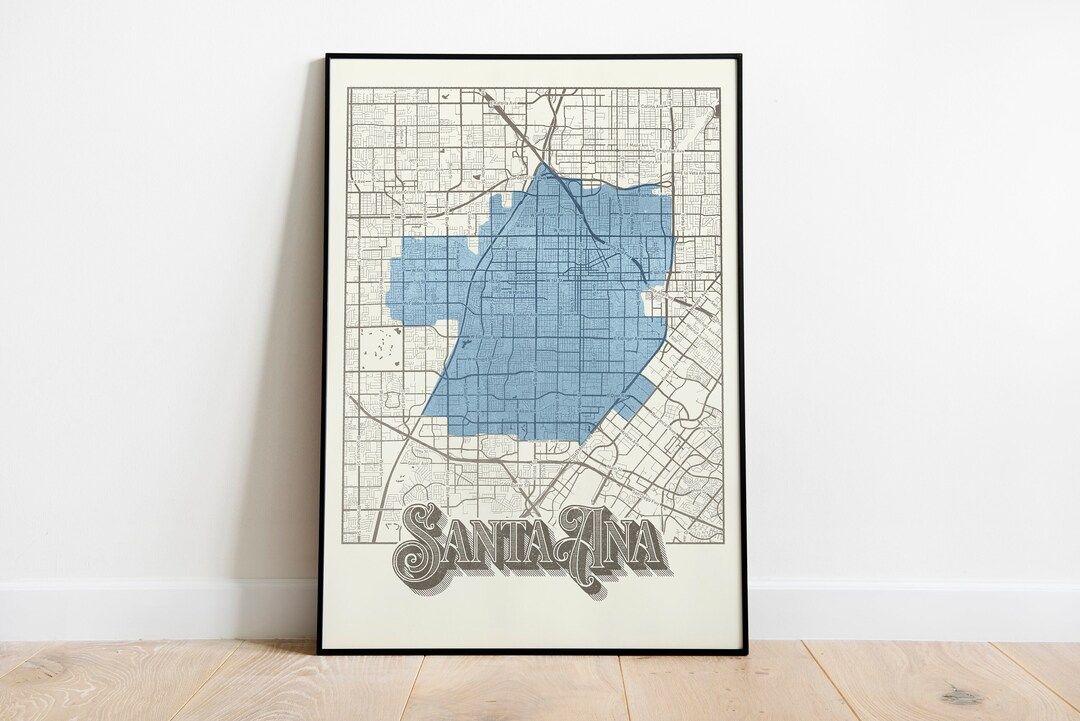 Orange County, Santa Ana Map Poster - Etsy