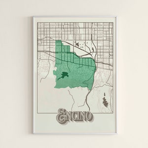 Los Angeles Encino Urban Map Poster - Available in Multiple Colors - Etsy