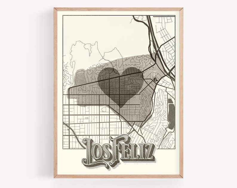 Los Feliz Los Angeles Neighborhood Map Poster Wall Art - Etsy