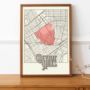 Los Angeles Cheviot Hills Map Poster - Available in Multiple Colors - Etsy
