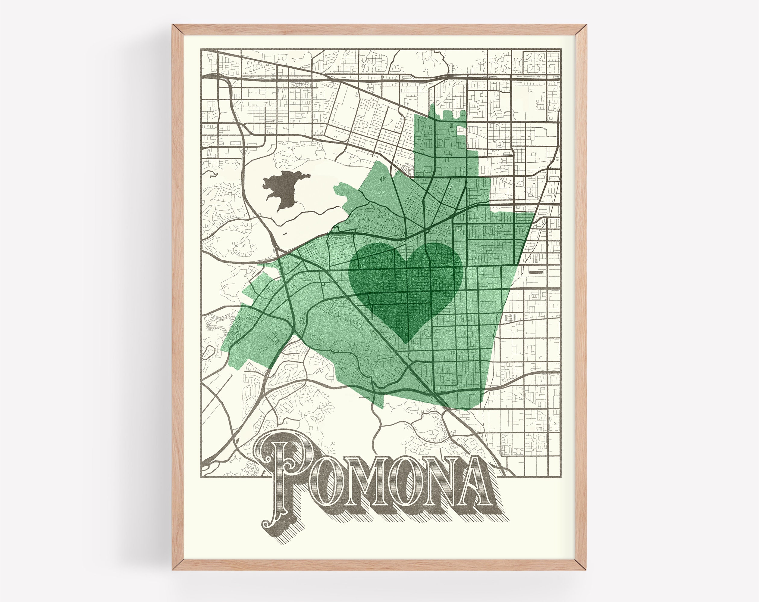 Pomona Los Angeles Neighborhood Map Poster Wall Art - Etsy